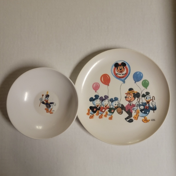 Disney | Dining | Vintage Disney Plate And Bowl | Poshmark